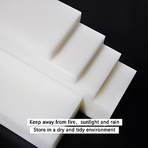 HDPE Block White PE Polyethylene Rectangular Solid Plastic Tapping Block High Density Sheet Great for DIY Projects for Machining Home Floor Improvement （3/4" x 4-½" x 3"）