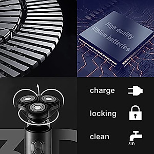 Electric Razor for Men, Electric Face Shavers Waterproof Men's Rotary Shaving Mens Beard Razors Cordless USB Rechargeable for Wet Dry Travel Shaver, Gift for Dad Husband