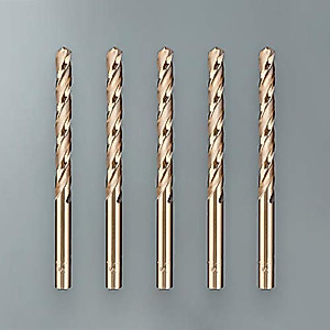 Lichamp 3/8" HSS Cobalt Drill Bits 5PCS with Three Flute for Hard Metal, Hardened Stainless Steel and Cast Iron