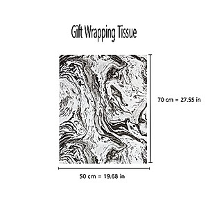 MORANTI Black Marble Pattern Bulk Tissue Paper Gift Wrap 25 Sheets 19.7" x 27.5" for Birthday Wedding Graduate Gift Bags Holiday Party Wrapping Gift Tissue Paper