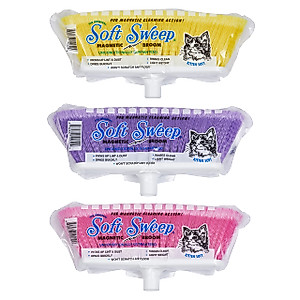 Soft Sweep Broom Heads Only (1 Fuchsia/1 Violet/1 Yellow, 3 Heads Total)