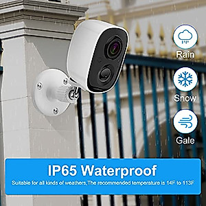 Security Camera Wireless Outdoor, 1080P HD Wireless Rechargeable Battery Powered WiFi Home Surveillance Camera with AI PIR, Waterproof, Night Vision, Motion Detection, 2-Way Audio and SD/Cloud Storage
