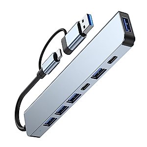 7 Port USB C Hub USB 3.0 Type-C Splitter Multiport Dock Station OTG Adapter USB Expander PD Charging for Laptop Mobile Phone Tablet