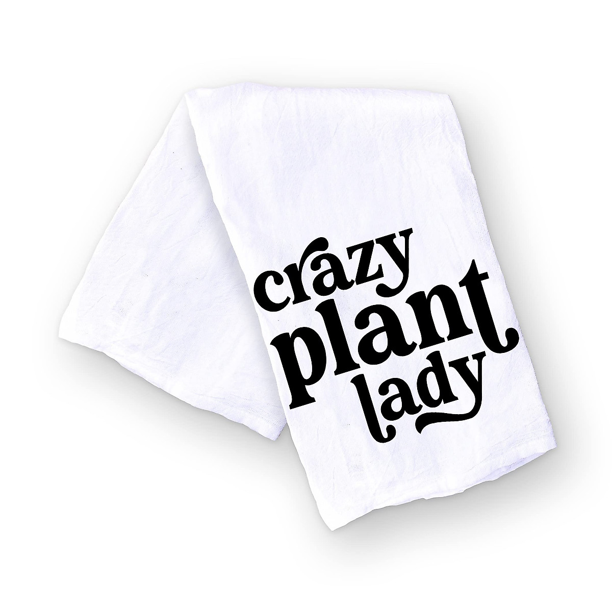 Handmade Funny Kitchen Towel - 100% Cotton Crazy Plant Lady Dish Towel for Plant Lovers - 28x28 Inch Perfect for Housewarming Christmas Mother's Day Birthday Gift (Crazy Plant Lady)