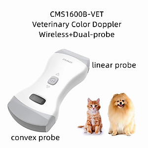 CONTEC Veterinary Wireless Ultrasound Handheld Dual for Animals-Probe Color Doppler Diagnostic System 32 Channel Rechargeable.Suitable for Home,Pets Clinic,Pets Hospital and Other Occasions