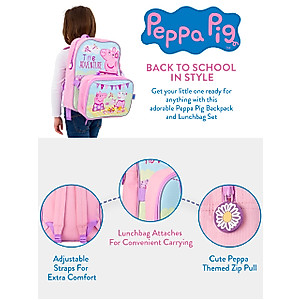 Peppa Pig Kids Backpack and Lunch Box Set Pink