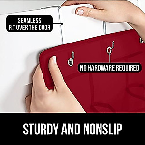 Gorilla Grip Crystal Clear Large 24 Pocket Shoe Organizer, Holds Up to 40 Pounds, Sturdy Hooks, Space Saving, Over Door, Storage Rack Hangs on Closets for Shoes, Sneakers or Accessories, Red