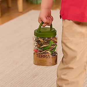 Terra by Battat – 60 Pcs Lizards Animal Tube – Realistic Plastic Animal Toys – Reptile & Amphibian Figurines – Frog, Alligator, Snake & More for Kids and Toddlers 3+