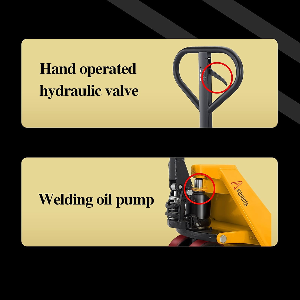 Aequanta Manual Pallet Jacks 5500lbs Capacity Industrial Hand Pallet Truck 48" Lx27''W Fork