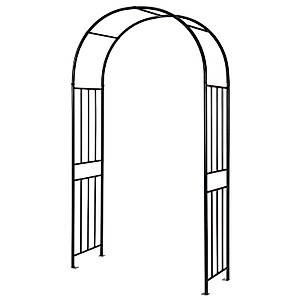 Giantex Garden Arbor, 7.2FT Wedding Arch Garden Trellis with 8 Stakes, Metal Garden Arch for Climbing Plants Vines Rose, Outdoor Archway for Wedding Bridal Party Lawn Decoration, Easy Assembly