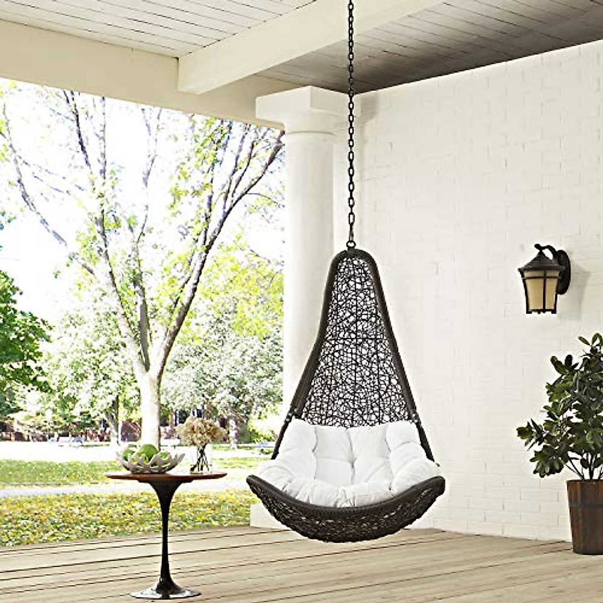 Modway Abate Outdoor Patio Swing Chair Without Stand, Gray White