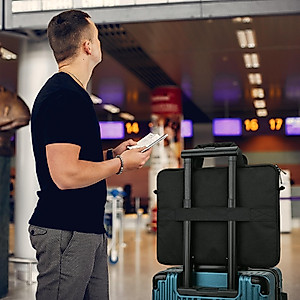 MicaYoung 15.6-16 Inch Laptop Sleeve Shoulder Bag Waterproof Notebook Chromebook Computer Carrying Case Compatible with 15.6 inch Acer Asus Dell HP Thinkpad, Black