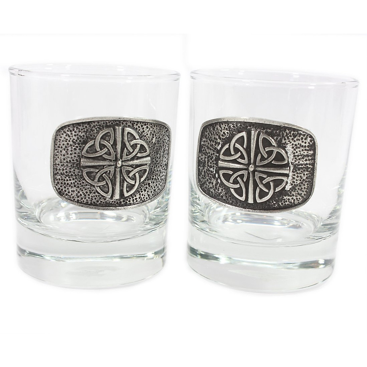 Trinity Knot Irish Whiskey Glasses Quadruple Trinity Set of Two Made in Ireland