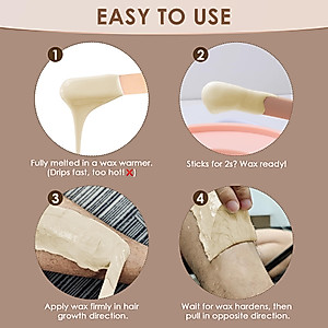 KOTAMU Hard Wax Beads for Hair Removal - 1lb Sensitive Skin Thick Hair Formula for Full Body, Face, Chest, Back, Leg, Bikini Brazilian Waxing - Wax Refill for Women and Men