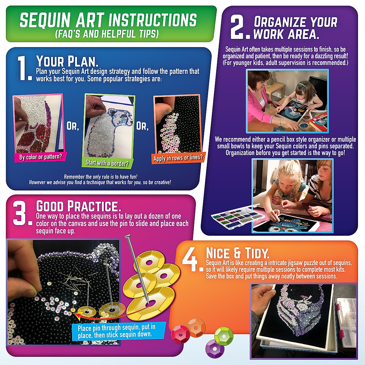 Sequin Art 3D, Teddy Bear, Sparkling Arts and Crafts 3D Kit