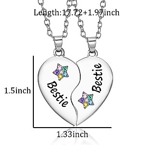 Best Friend Necklaces Gift for Bestie BFF Necklace for 2 Christmas Birthday Gifts for Best Friend Sister Matching Besties Necklaces for Women Girls Friendship Necklace for 2 Best Friends