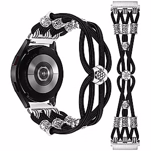 Beaded Bracelet Band Compatible with Samsung Galaxy Watch 6&5&4 40mm 44mm/Watch 6 Classic 43mm 47mm/Watch 5 Pro 45mm/Watch 4 Classic/Active 2/Watch 3 Women, 20mm TOYOUTHS Boho Stretchy Charms Solo