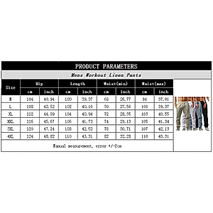 Rela Bota Mens Fashion Cotton Linen Pants Casual Sport Yoga Thin Jogging Lightweight Trousers Long Pants Black
