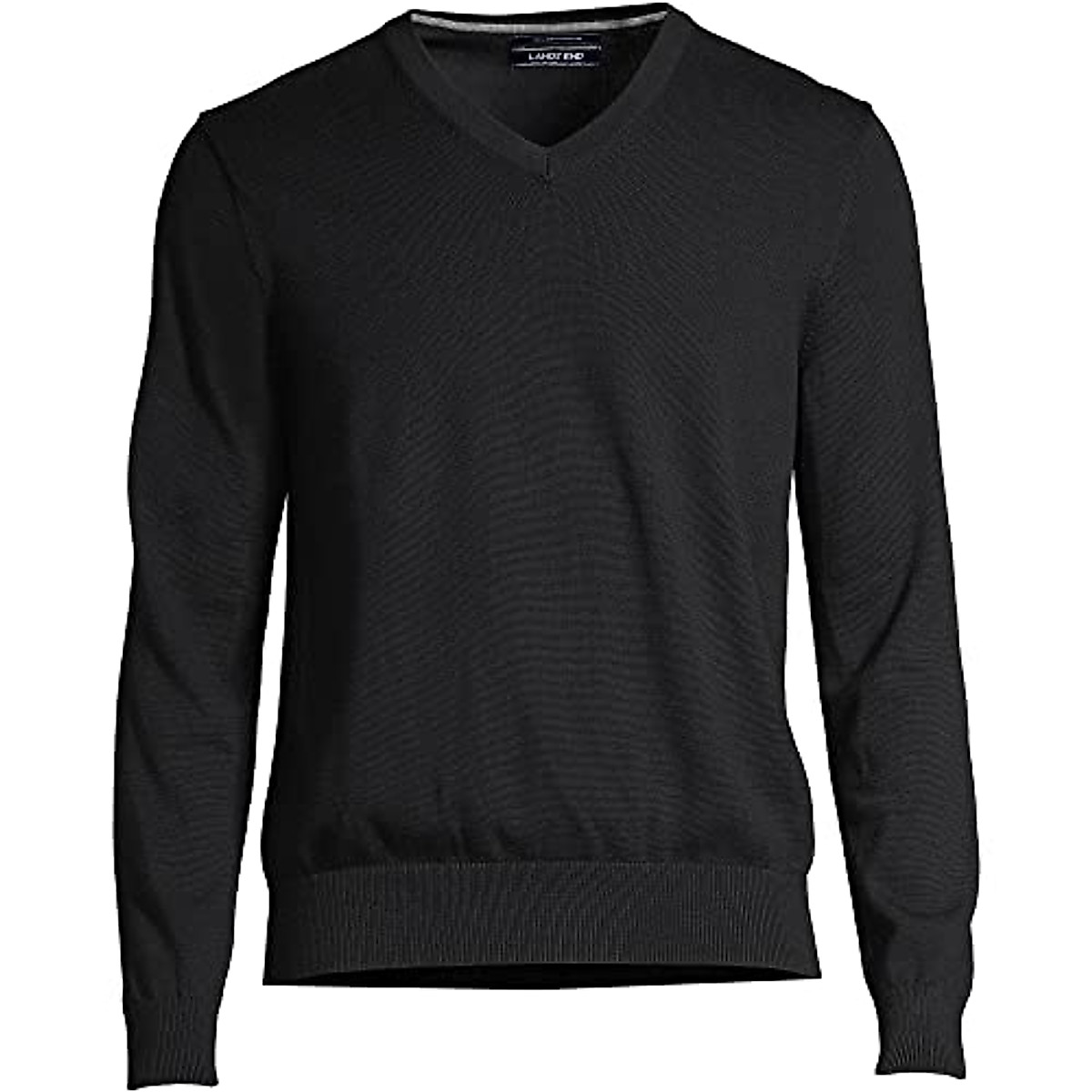Lands' End Mens Supima V-Neck Sweater Black Regular XX-Large