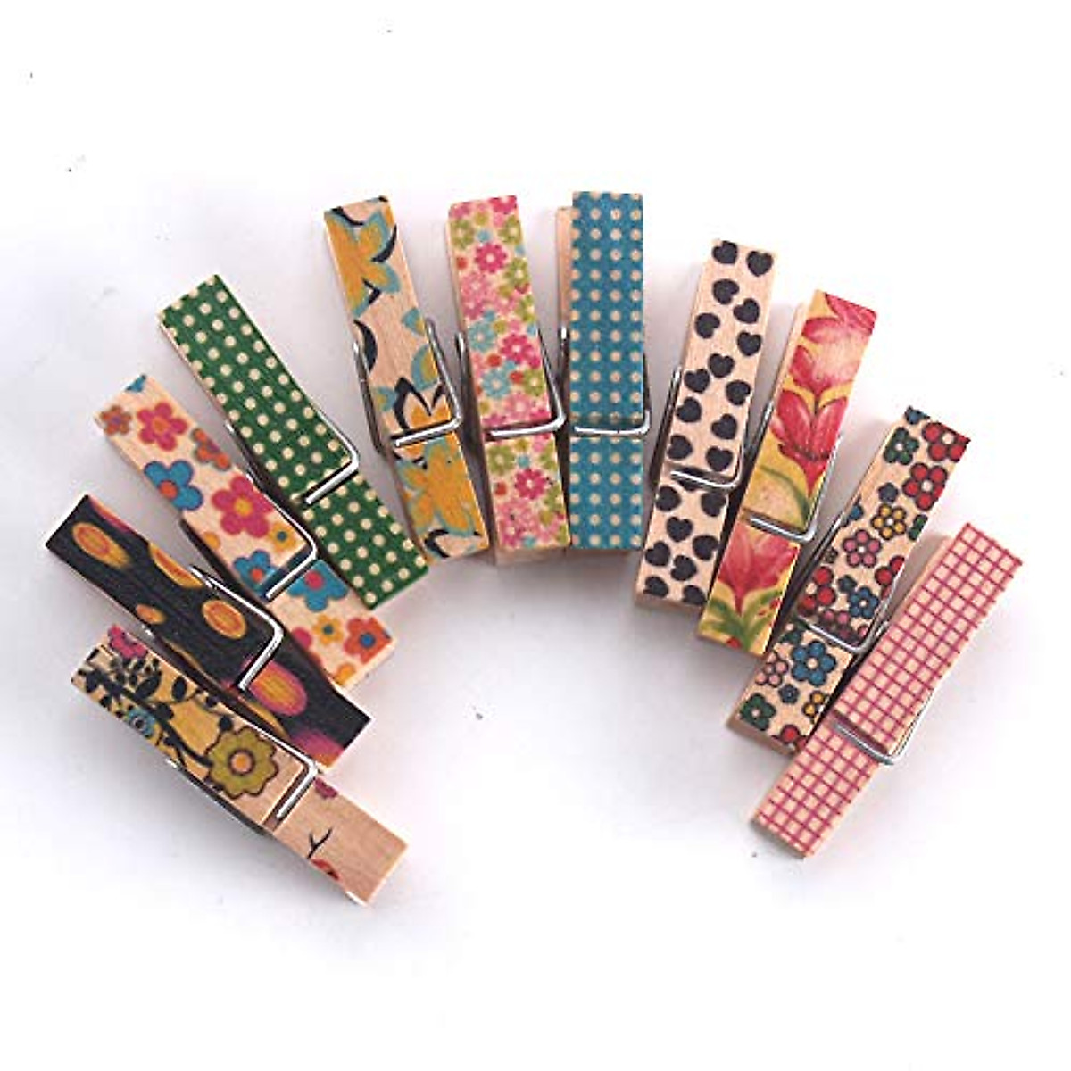 Z ZICOME Mini Wooden Clothespins Photo Paper Peg Craft Clips, 100 Pack