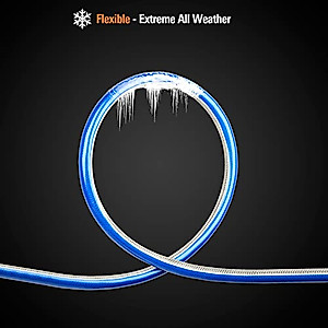 Solution4Patio Short Garden Hose 5/8 in. x 4 ft. Blue Lead-in Hose Male/Female Commercial Brass Coupling Fittings for Water Softener, Dehumidifier, RV Filter and Camp Water Tank