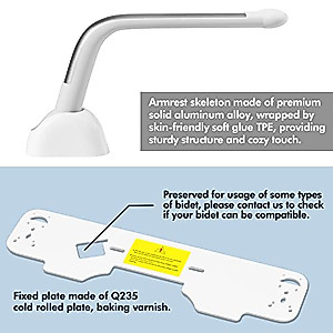 DAILYLIFE Toilet Safety Rail, Heavy Duty (480 LB) Armrest Hand Rail, Can be Folded Up, Aluminum Alloy Support for Elderly Senior Handicap Pregnant