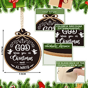 24 Pcs Nativity Christmas Tree Ornaments Religious Christmas Nativity Scene Set The Birth of Jesus Christmas Decorations Wooden Nativity Scene Christmas Tree Ornament (Classic Style)