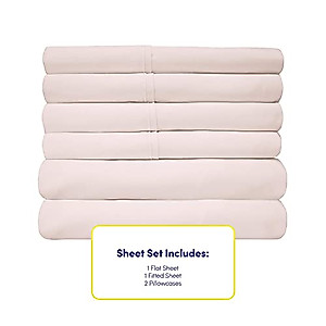 Twin Size Bed Sheets - 4 Piece 1500 Supreme Collection Fine Brushed Microfiber Deep Pocket Twin Sheet Set Bedding - 1 EXTRA PILLOW CASES, GREAT VALUE, Twin, Pale Pink