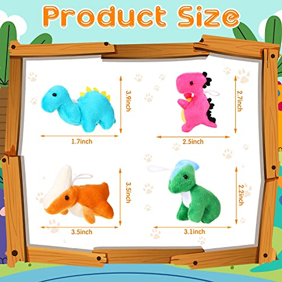 20 Pack Operation Christmas Plush Mini Dinosaur Stuffed Animal Bulk Dinosaur Party Favors Toys Dinosaur Plush Keychain Soft Dino Figures Assortment Cute Dino Plush, Goody Bags Filler for Boys Girls