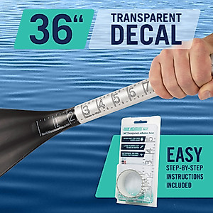 Quik Measure Pro Fish Rulers - 36" Boat Ruler Fish Measuring Sticker - Transparent Waterproof Decal Tape Measure - Made in USA - Clear Discreet Adhesive for Boat, Kayak, Net, Gaff, Table - 36 in