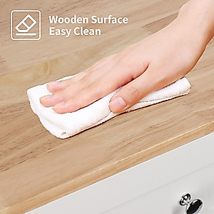 TOLEAD Tilt Out Trash Cabinet,Antique-Style Barn Door Kitchen Island with Solid Wood Tabletop & Drawer, Pet Proof Trash Can, Wood Laundry Cabinet（White）