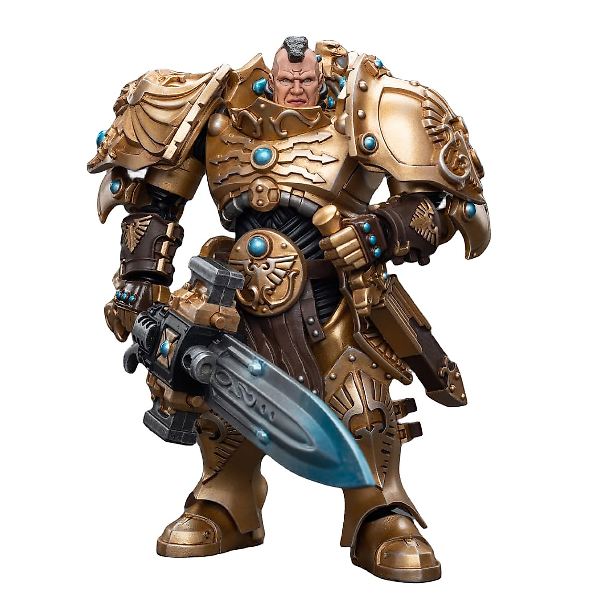HiPlay JoyToy Warhammer 40K Collectible Figure: Adeptus Custodes Custodian Guard with Sentinel Blade 1:18 Scale Action Figures JT7837 (Guard with Sentinel Blade)