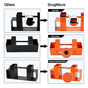SnugNiture Outdoor Firewood Log Storage Rack Bracket Kit, Adjustable Log Rack Holder, Fireplace Wood Storage Holder with Screws, Orange