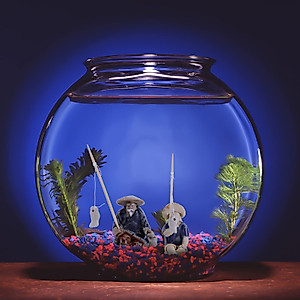 Operitacx 2Pcs Miniature Fisherman Figurine Small Fisherman Statue Fairy Gardens Micro Landscape Decorations for Fish Tank Zen Sand Garden Bonsai Pot