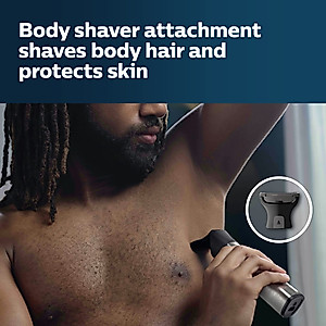 Philips Norelco Multigroom Series 9000 - 21 piece Men's Grooming Kit for beard, body, face, nose, ear hair trimmer w/ premium storage case, MG9510/60