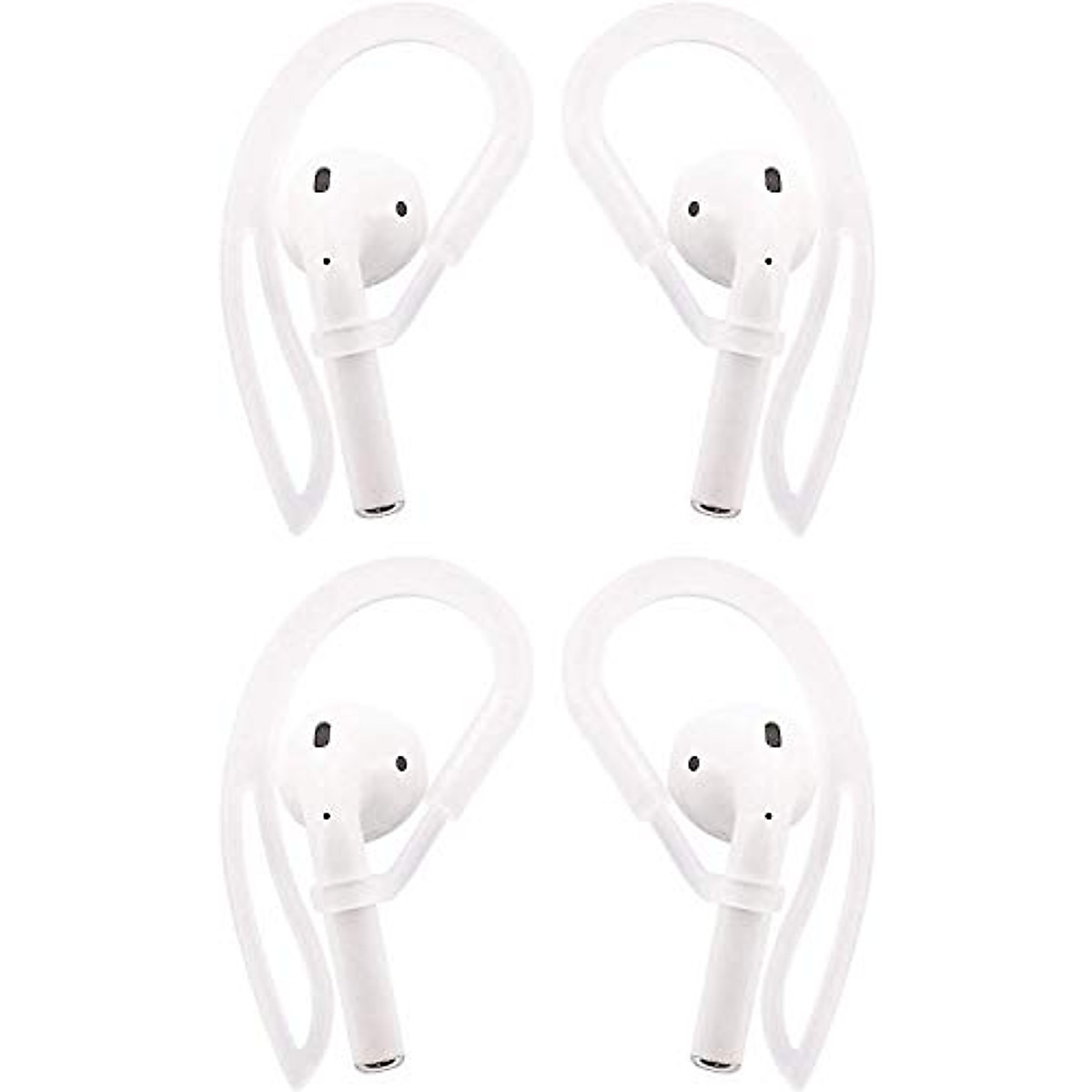 Zotech 2 Pair Ear Hooks for Airpods 1, 2 and Airpods Pro 1st & 2nd Gen (Clear)