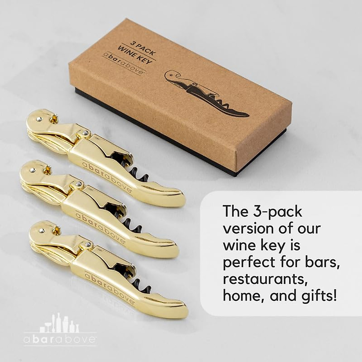 A Bar Above Manual Wine Bottle Opener – Corkscrew Wine Key for Servers, Waiters & Home Bartenders with Foil Cutter & Bottle Cap Remover – Beer & Wine Tool Accessories (Black, Single Pack)