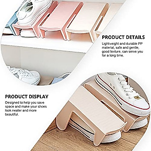 Veemoon 8pcs Rack% Bathroom Saving Organizer Multi- Holder Layer for Plastic Stands Blue Stacker Deck Shoes Stack Wall, Space Clo Slots Double Professional Stacker: Simple