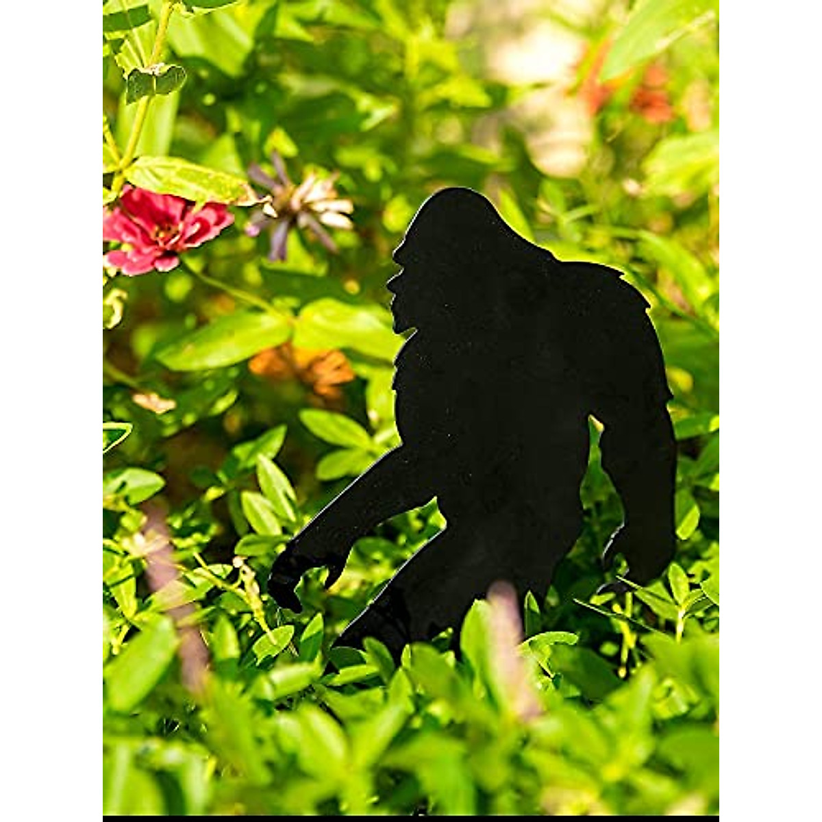 CINPIUK Bigfoot Garden Stake, Metal Sasquatch Yard Sign Christmas Outdoor Decoration Black Bigfoot Sculpture for Lawn Patio Decor