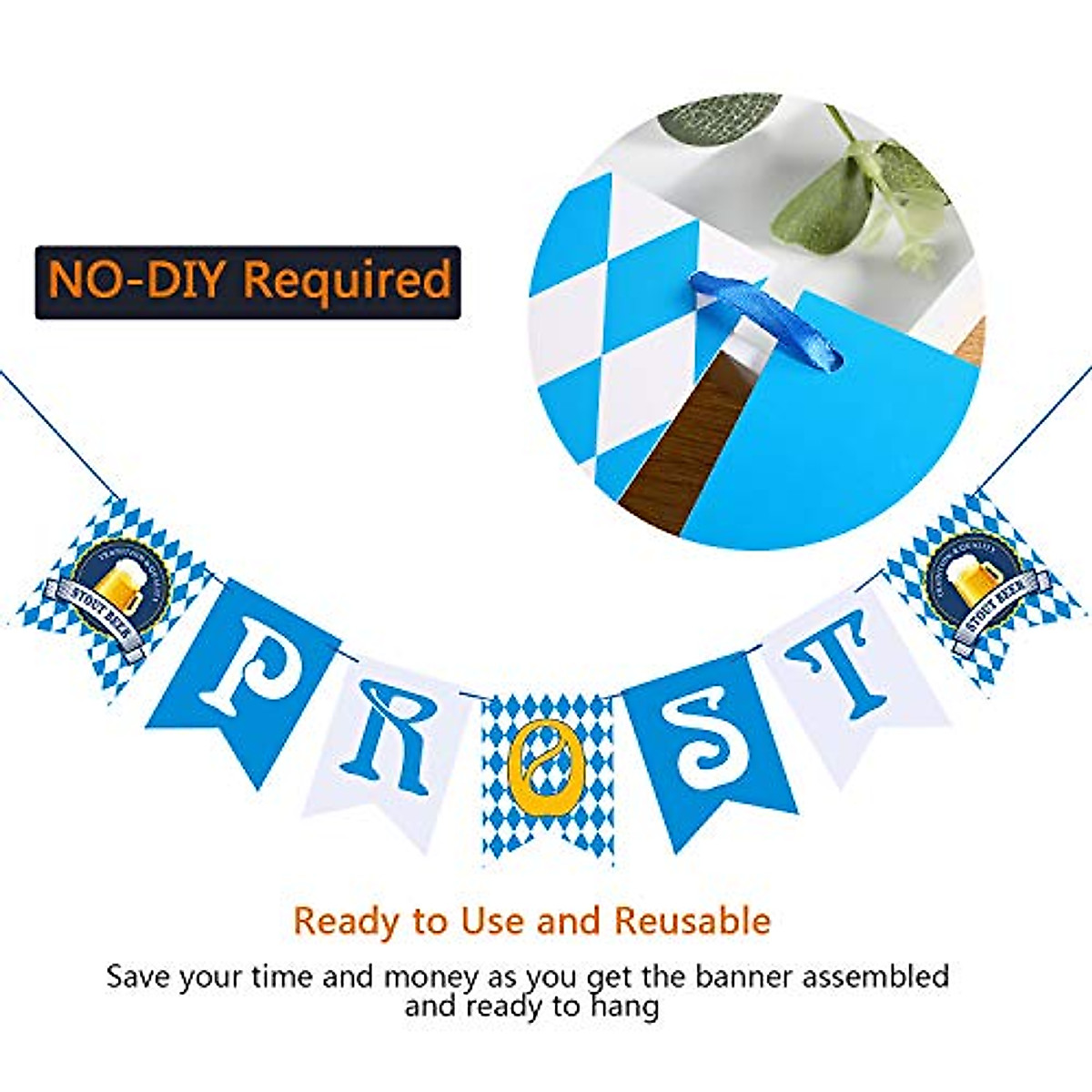 Oktoberfest Banner German Beer Festival Decorations Bavarian Oktoberfest Party Supplies