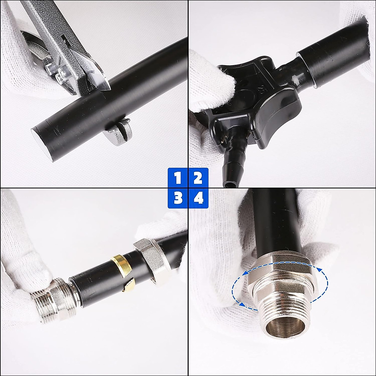 ANCIMOON 3/4’’ Straight Fittings, 3/4’’ Piping x 3/4’’ Male NPT Adapter Fittings, Seal Tape Needed, Brass-Nickel Plated, 2PCS for Garage Shop Compressed Air Line Piping System Kit