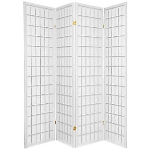SQUARE FURNITURE Panel Shoji Screen Room Divider 3-10 Panel (4 Panel, Black, White, Cherry, Natural)