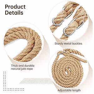 Wooden Tree Swing, 500lbs Load Capacity Wooden Swing for Adults & Kids, Adjustable Height, Waterproof Hanging Swing Seat for Indoor, Outdoor, Backyard, Garden, Playground (Kid)