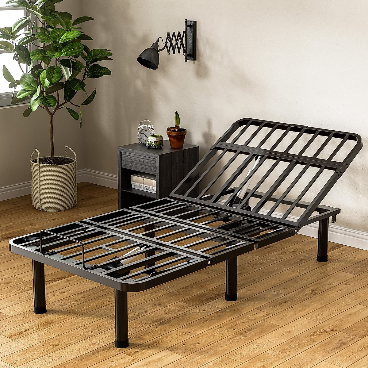 SunsGrove Twin XL Adjustable Bed Frame with Head and Foot Incline, Electric Bed Frame Base, Adjustable Leg Heights, Wired Remote