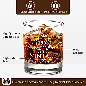 AOZITA 70th Birthday Gifts for Men Whiskey Glass- 70th Birthday Decorations for Men, Party Supplies - 70th Bday Gifts Ideas for Him, Dad, Husband, Friends - 11oz