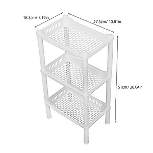 Luxshiny Bathroom Floor Storage Shelf, Freestanding Tower Shelf Open Shelving Unit Kitchen Spice Rack Standing Shelf Cosmetics Holder for Bathroom Living Room Balcony