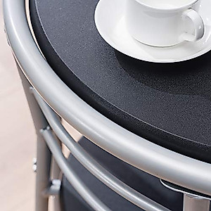 SSLine Compact 3 Piece Dining Set Kitchen Dining Table with 2 Chairs Small Breakfast Nook Bistro Pub Table with Wine Rack Modern Dining Room Space Saver Table Chair Set for Apartment Dorm