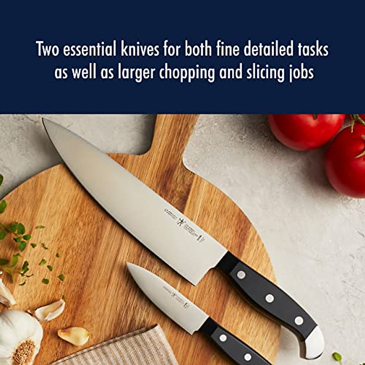 HENCKELS Statement Razor-Sharp 2-pc Chef Knife Set, German Engineered Informed by 100+ Years of Mastery, Black/Stainless Steel