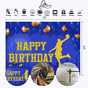 LYLYCTY 7x5ft Happy Birthday Backdrop for Kids Boy Birthday Party Supplies Royal Blue Balloon Background Photo Banner Studio Background Booth Props LYLS925 (No Logo)