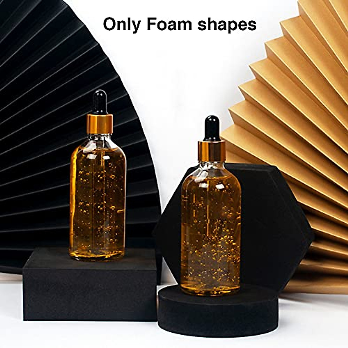 Kakalote Product Photography Props, 8pcs Hard Foam Geometric Cube Props, Solid Blocks Shooting Props for Jewelry Cosmetics and Accessories Modeling and Decoration(Black)